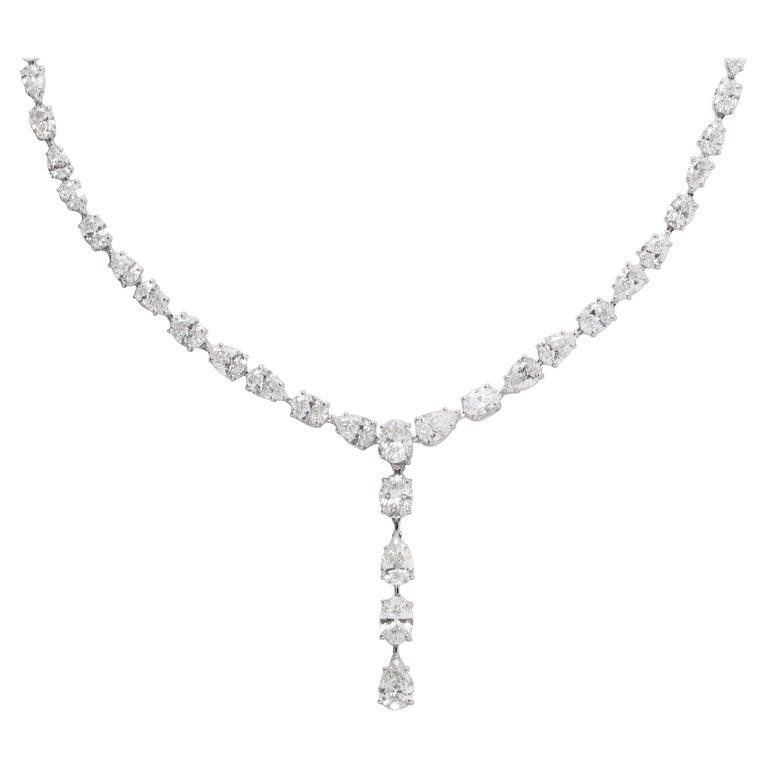 Multi Shape Diamond Drop Necklace with Removable Drop at 1stDibs