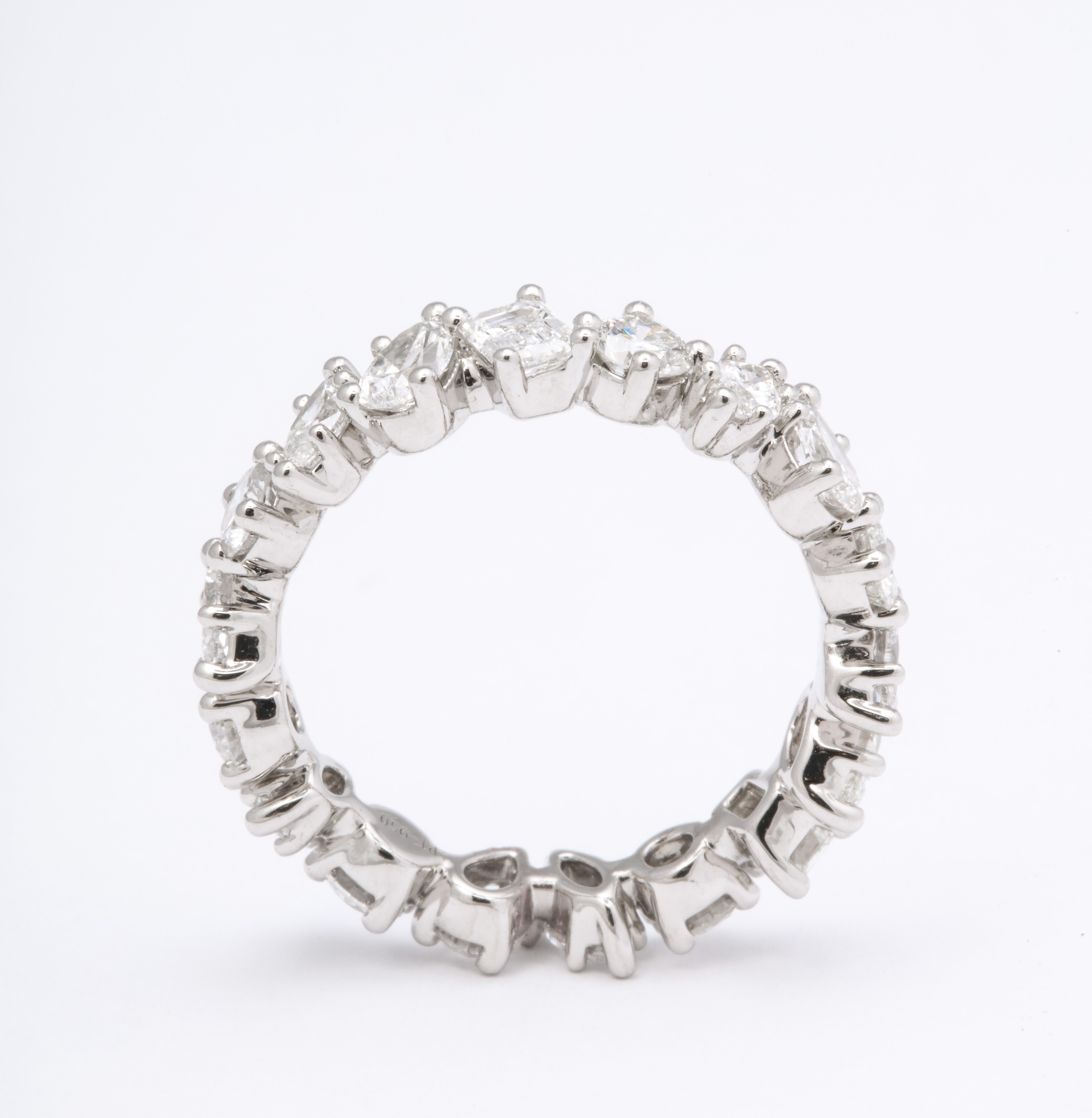 Multi-Shape Diamond Eternity Band at 1stDibs | multi shape diamond ...
