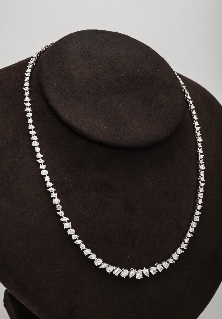 Multi Shape Diamond Necklace For Sale at 1stDibs
