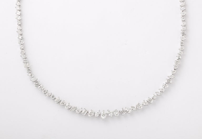 Multi Shape Diamond Necklace For Sale at 1stDibs