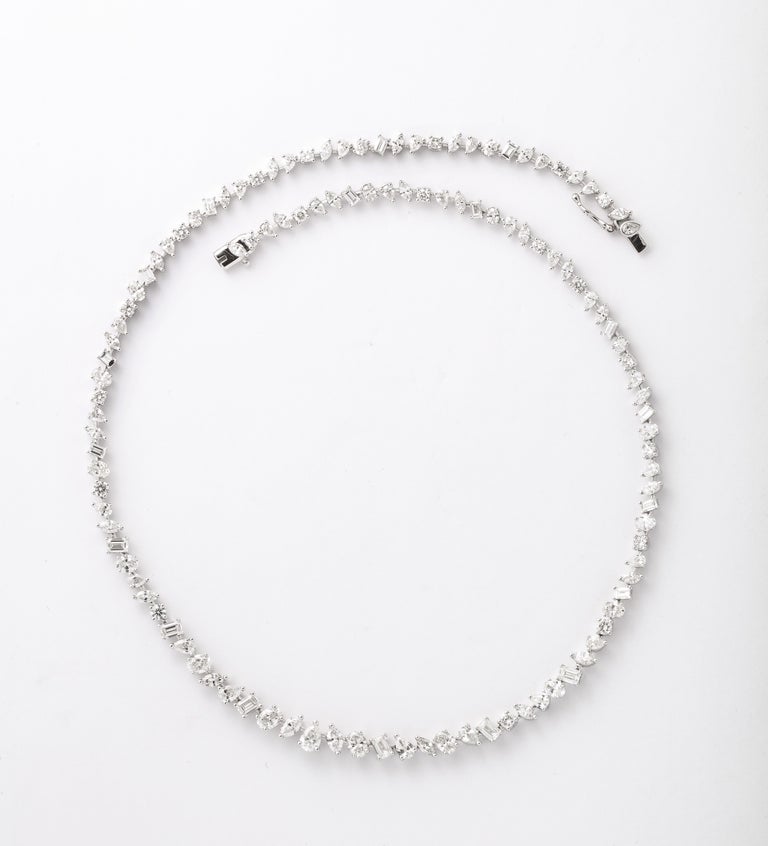 Multi Shape Diamond Necklace For Sale at 1stDibs