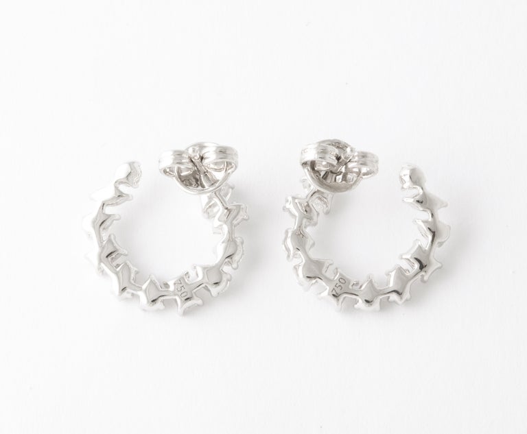 Multi-Shape Diamond Swirl Hoop Earrings For Sale at 1stDibs
