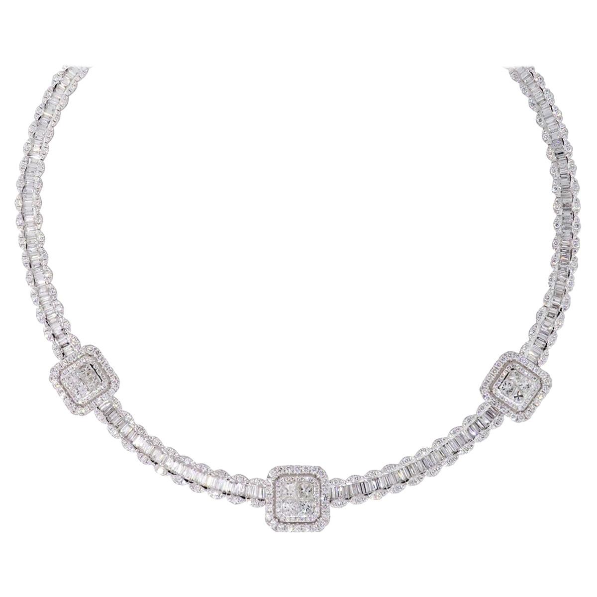 Multi Shape Long Diamond Necklace For Sale at 1stDibs | multi shape ...