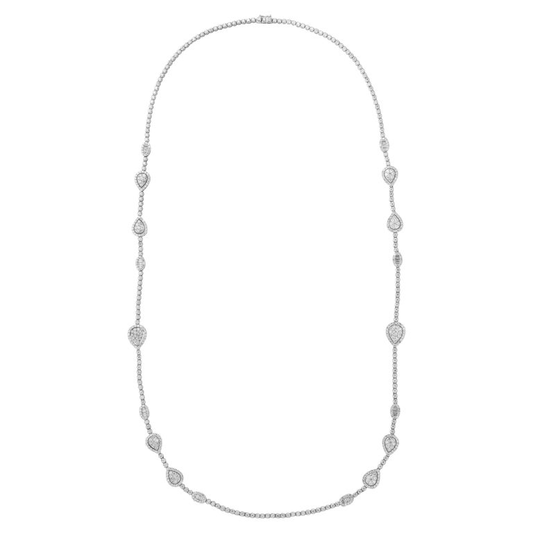 Multi Shape Long Diamond Chain For Sale at 1stDibs