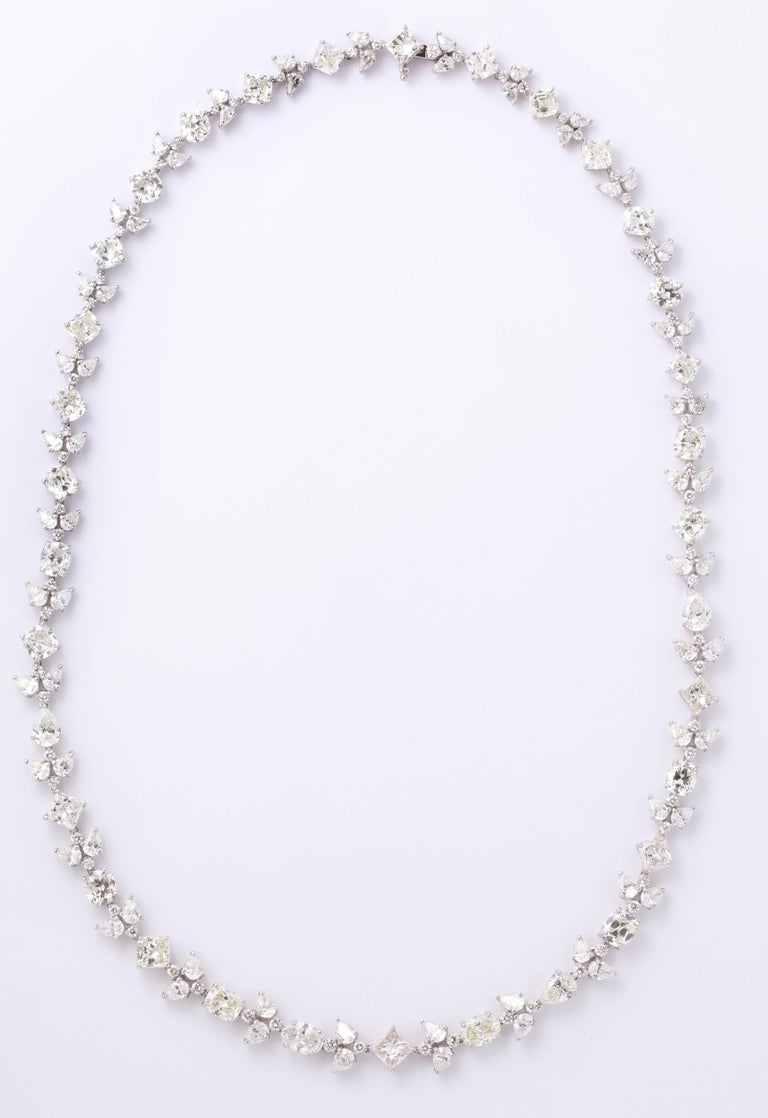 Multi Shape Long Diamond Necklace For Sale at 1stDibs | multi shape ...