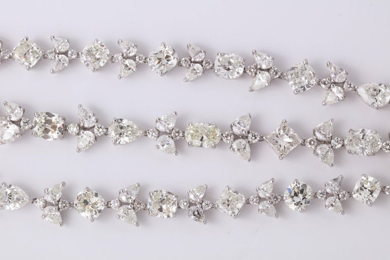 Multi Shape Long Diamond Necklace For Sale at 1stDibs | multi shape ...