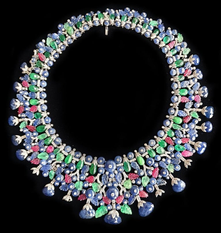 Multi-Stone and Diamond Necklace For Sale at 1stDibs