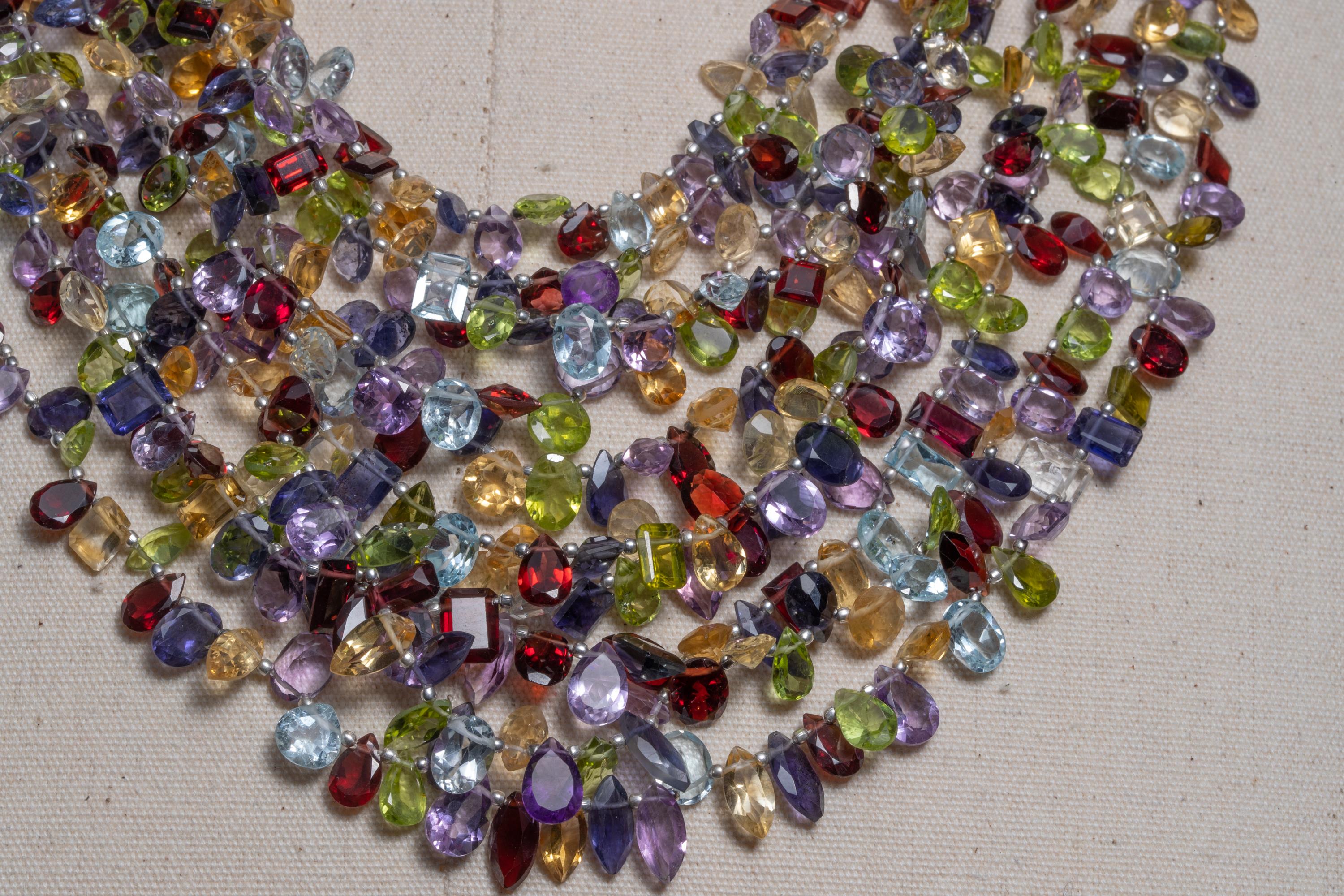 Multi-Strand Beaded Necklace of Semi-Precious Stones at 1stDibs | multi ...