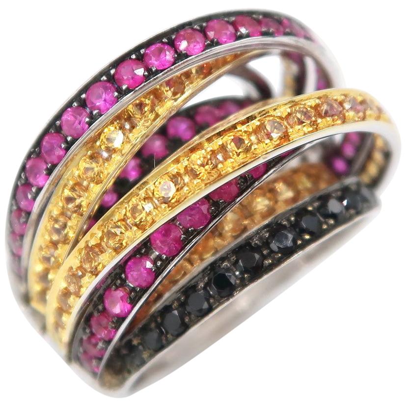 Three-Strand Multi Diamond Ring For Sale at 1stDibs | multi strand ...