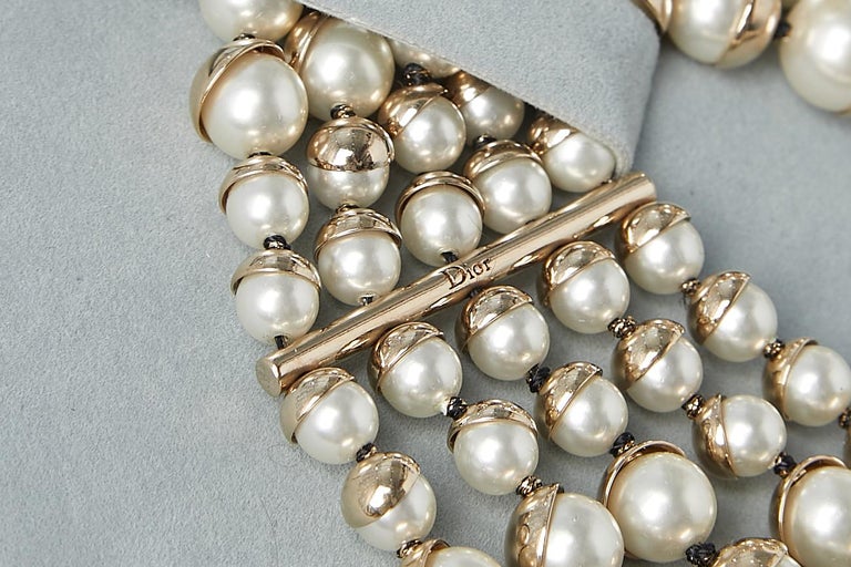 Multi-strand neckless with pearls Christian Dior For Sale at 1stDibs