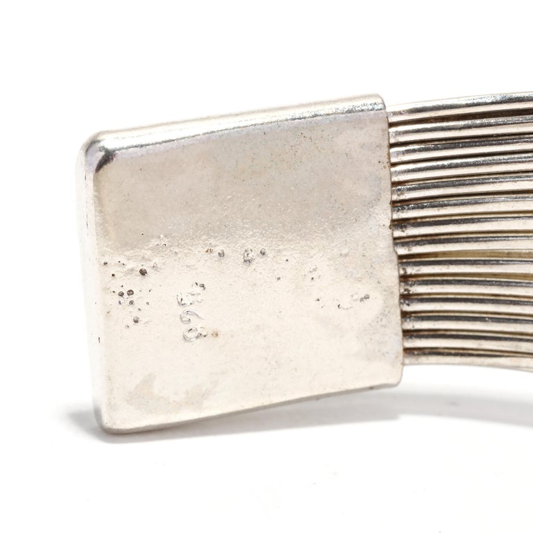 Multi-Strand Wire Cuff Bracelet, Sterling Silver, Minimalist For Sale at 1stDibs