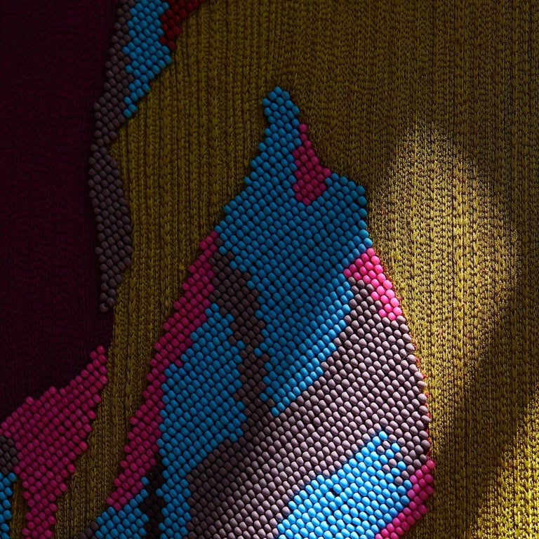 Contemporary Tapestry Wall Panel Embroidery Multicolour Due For Sale at ...