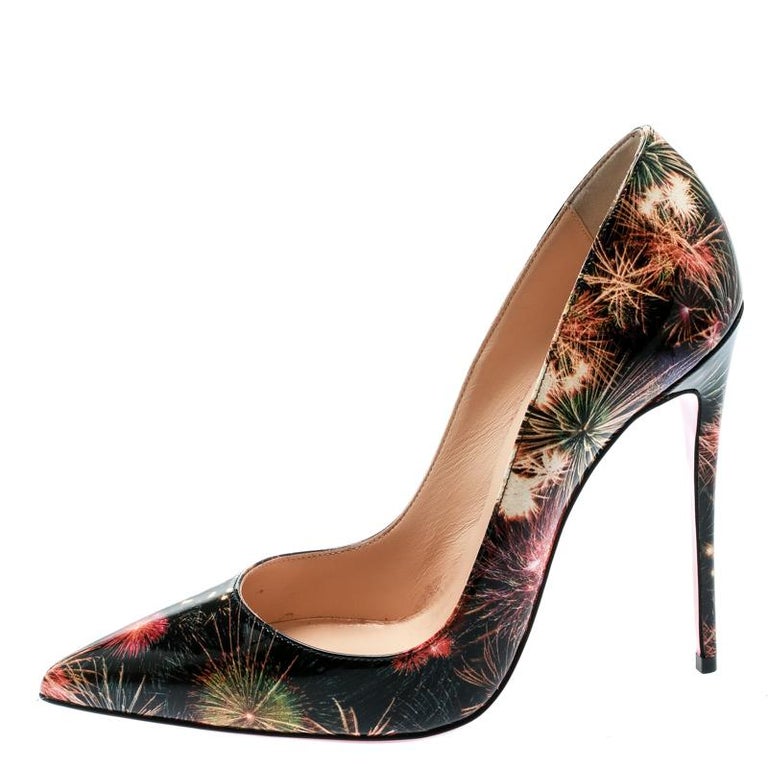 Multicolor Fireworks Print Patent Leather So Kate Pointed Toe Pumps ...