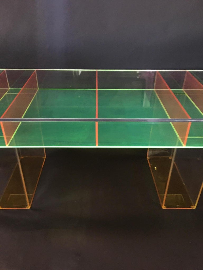 Multi-Color Lucite Coffee Table at 1stDibs