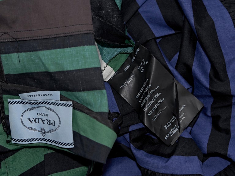 Prada Multicolor Striped Stretch-Cotton Dress at 1stDibs