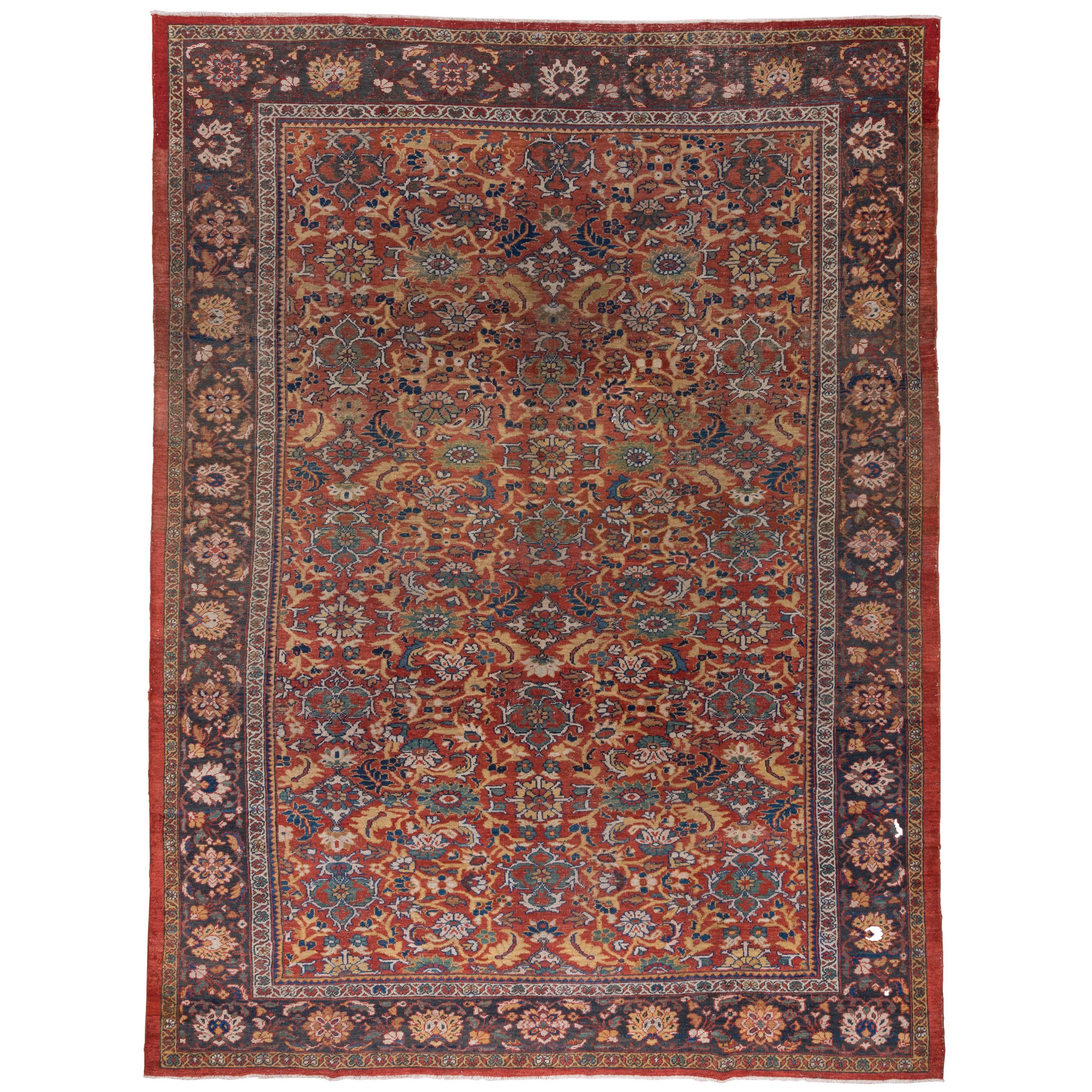 Antique Red Mahal Rug For Sale at 1stDibs
