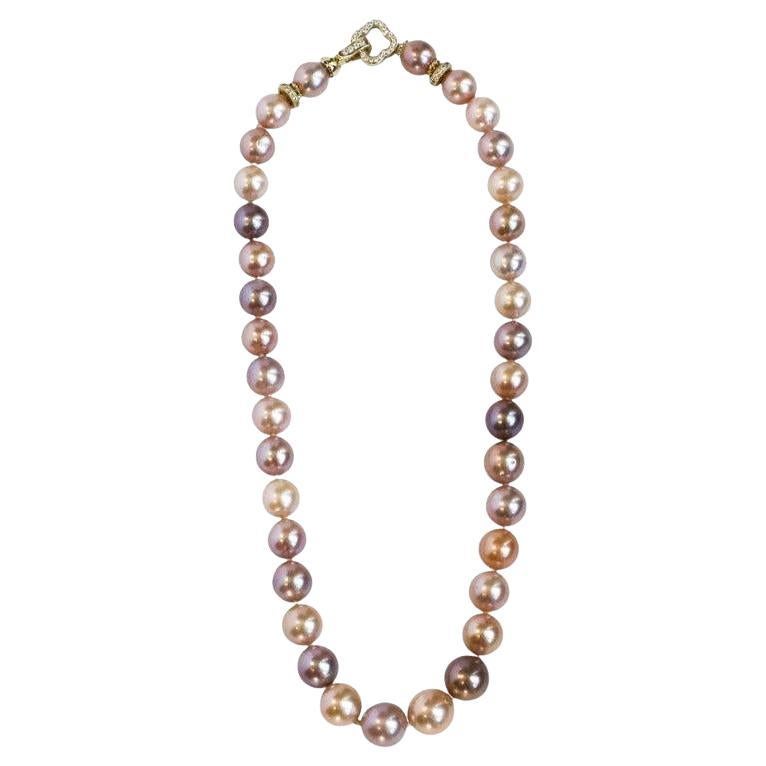 Pearl Necklace with Pearl Clasp For Sale at 1stDibs