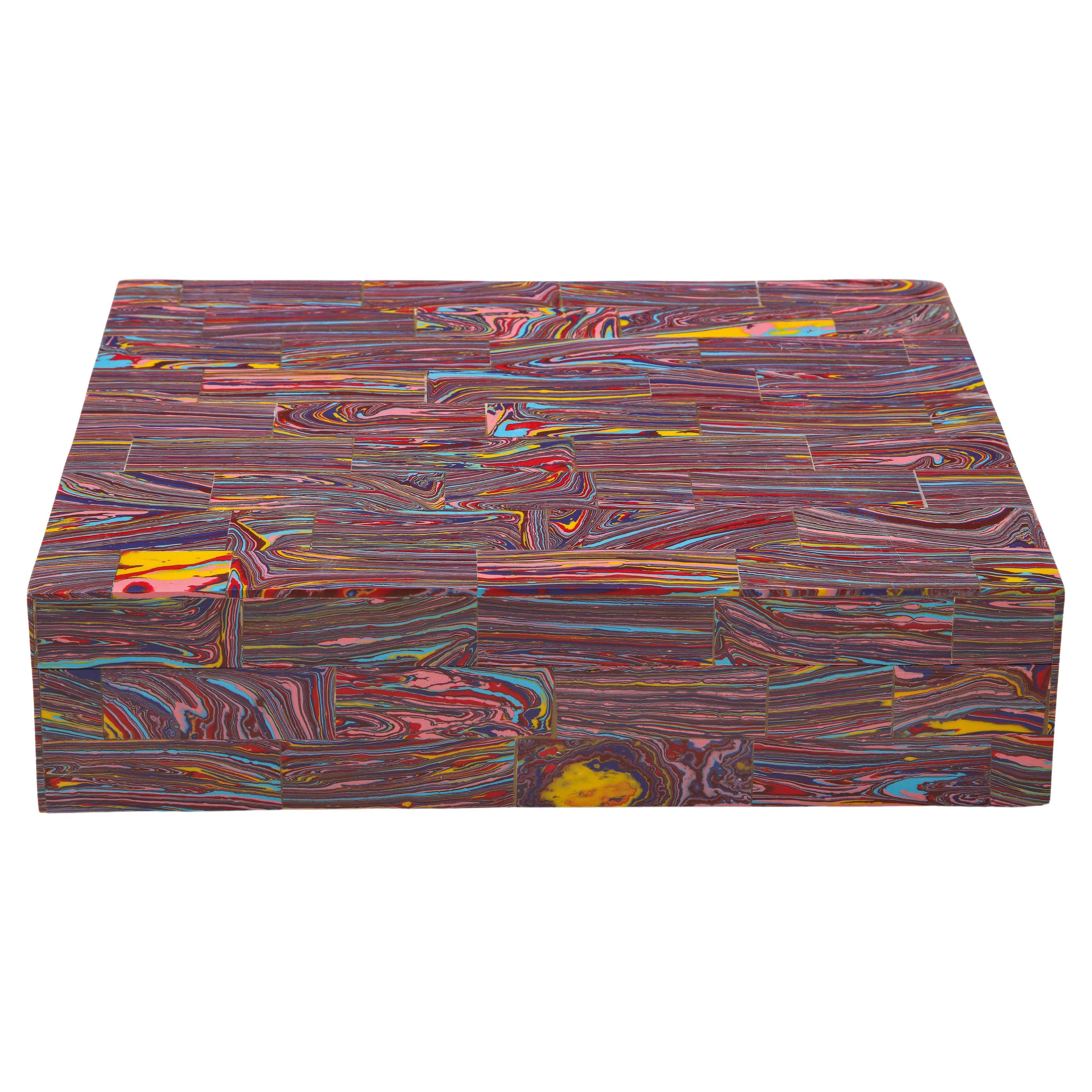 Black White Ikat Resin Box For Sale at 1stDibs