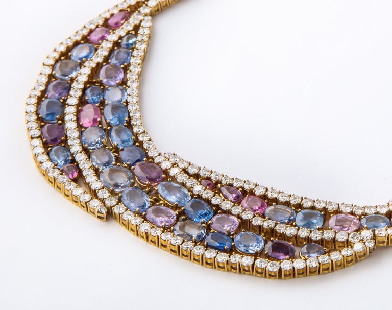 Multicolored Sapphire Necklace For Sale at 1stDibs | multicolor ...