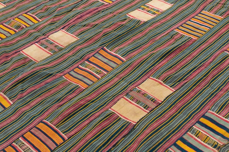 Multicolored Vintage African Ewe Fabric from West Africa, Ghana For ...