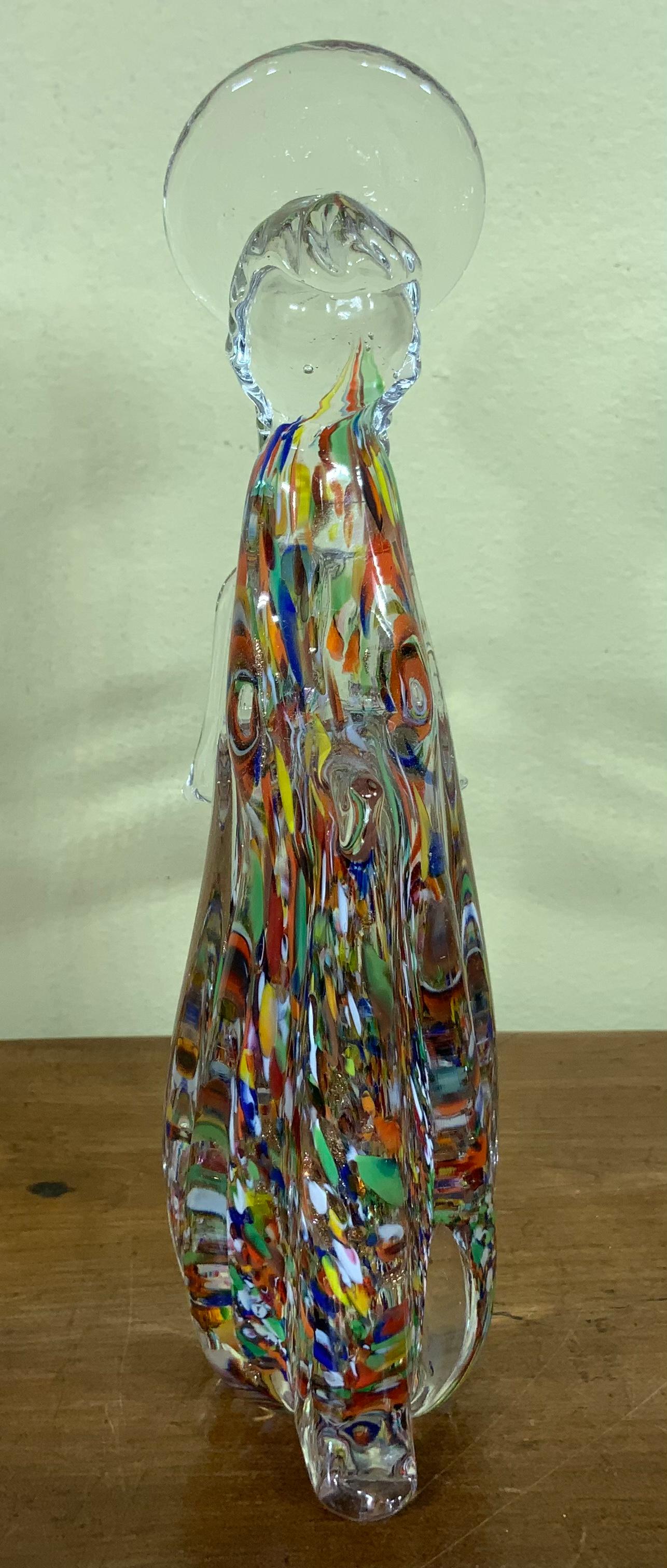 Multicolour Murano Angel Figurine Italian Art Glass Sculpture For Sale ...