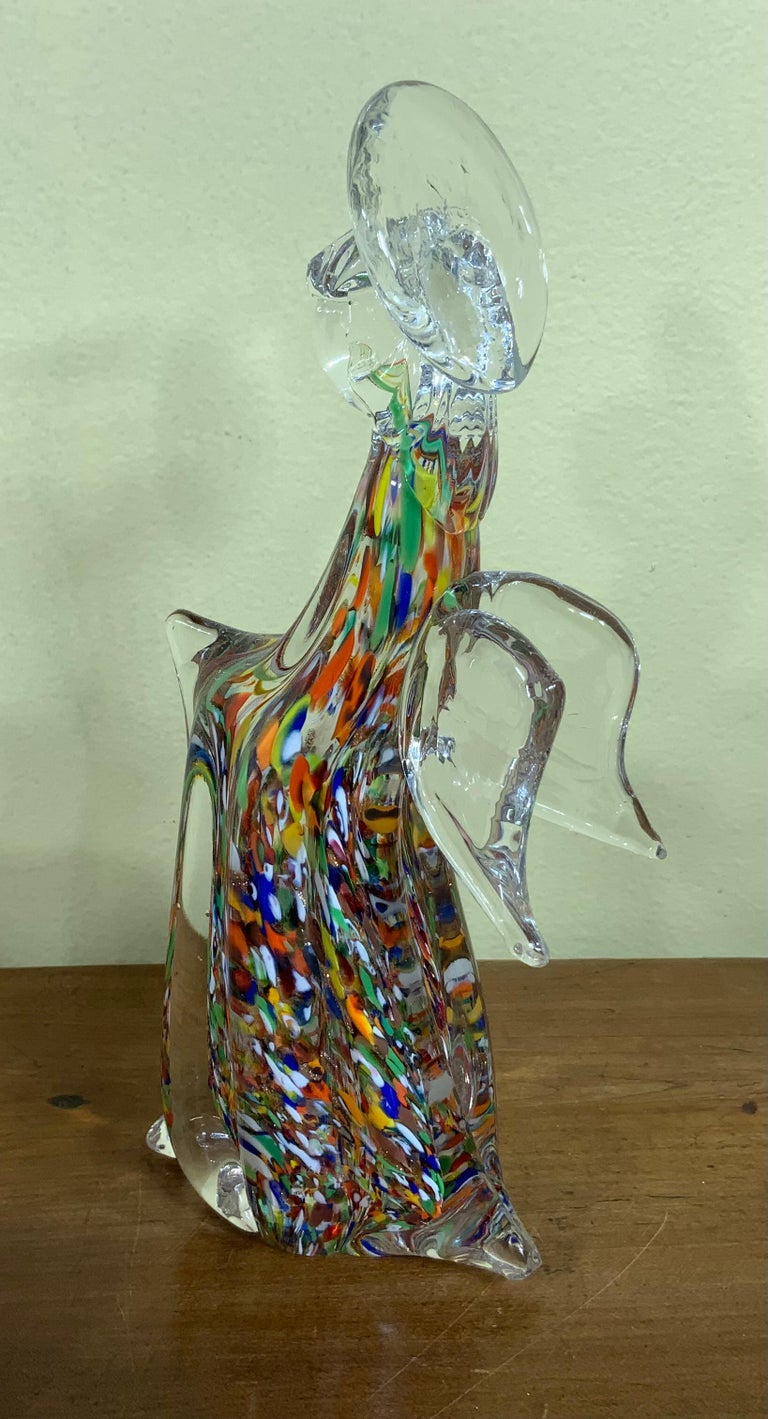 Multicolour Murano Angel Figurine Italian Art Glass Sculpture For Sale ...