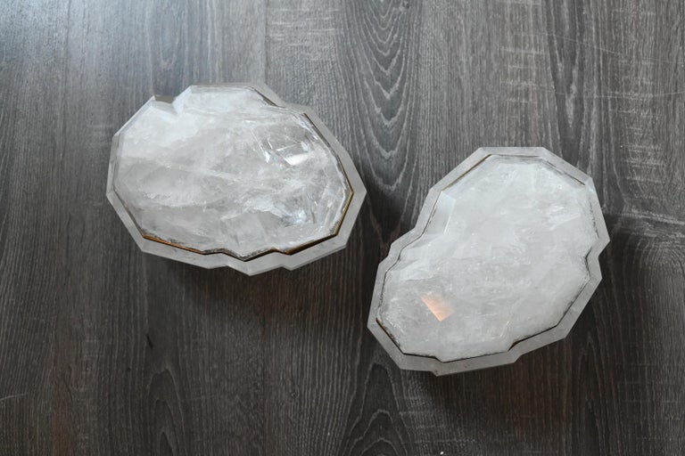 Multifaceted Rock Crystal Boxes by Phoenix For Sale at 1stDibs