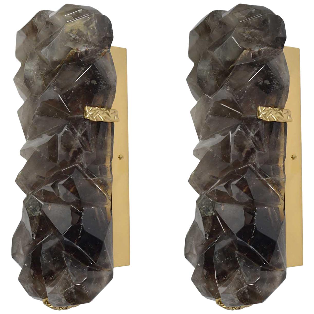 Multifaceted Rock Crystal Sconces by Phoenix at 1stdibs