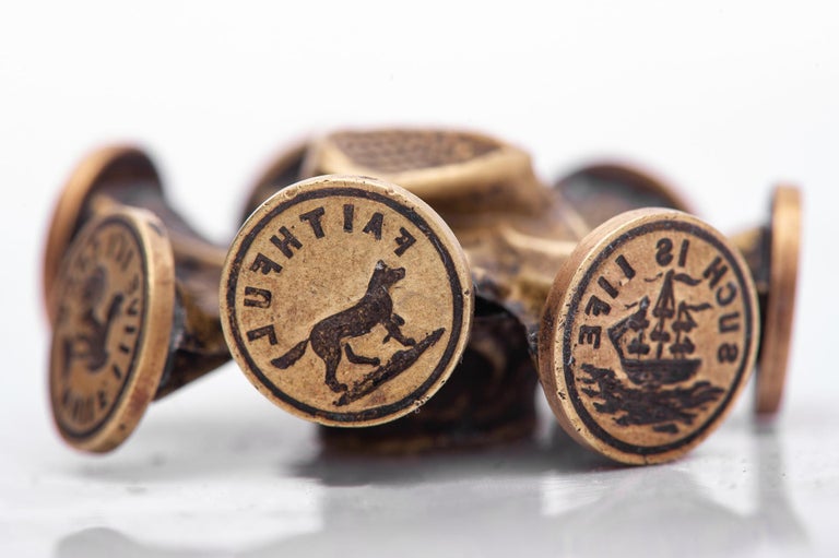 Sceau anglais ancien en bronze unique à plusieurs exemplaires En vente ...