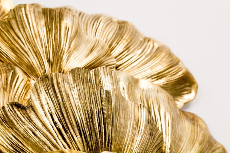Multiple Ginkgo Leaves Casted Brass Applique For Sale at 1stDibs