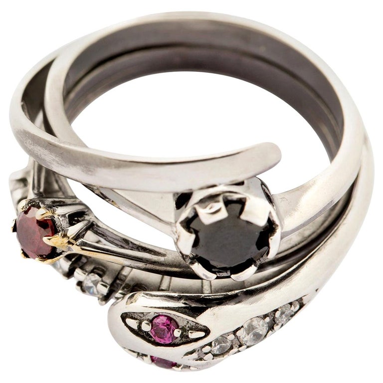 Multiple Ring in Silver with Zircons from IOSSELLIANI For Sale at 1stDibs