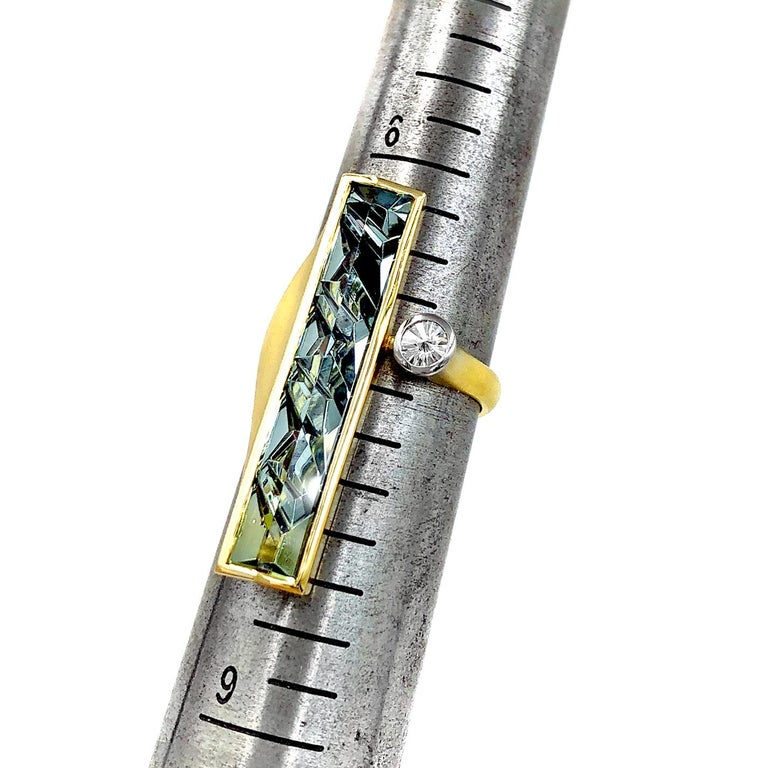 Exceptional Bi-Color Tourmaline White Diamond Contemporary Ring ...