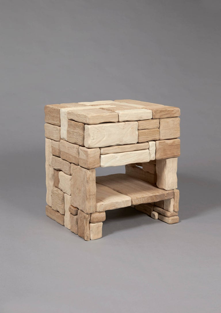 Mur Side Table. Oak and elm. Mattia Bonetti. Cat-Berro Edition 2013 ...