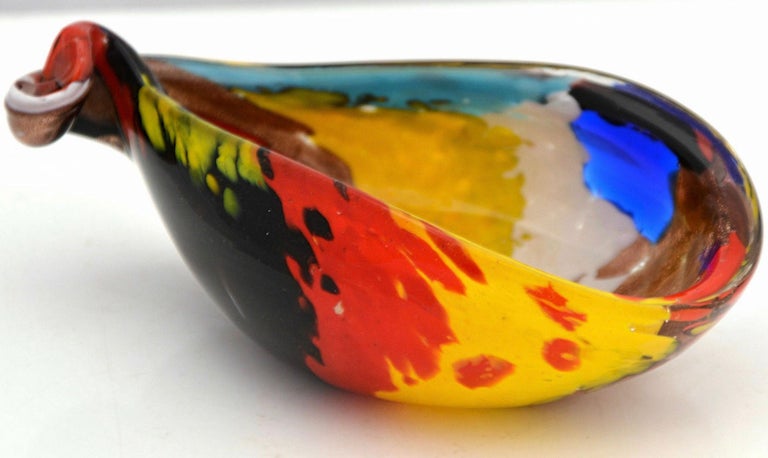 Murano Art Glass Dino Martens Oriente Multi-Color Blown Glass Vessel ...