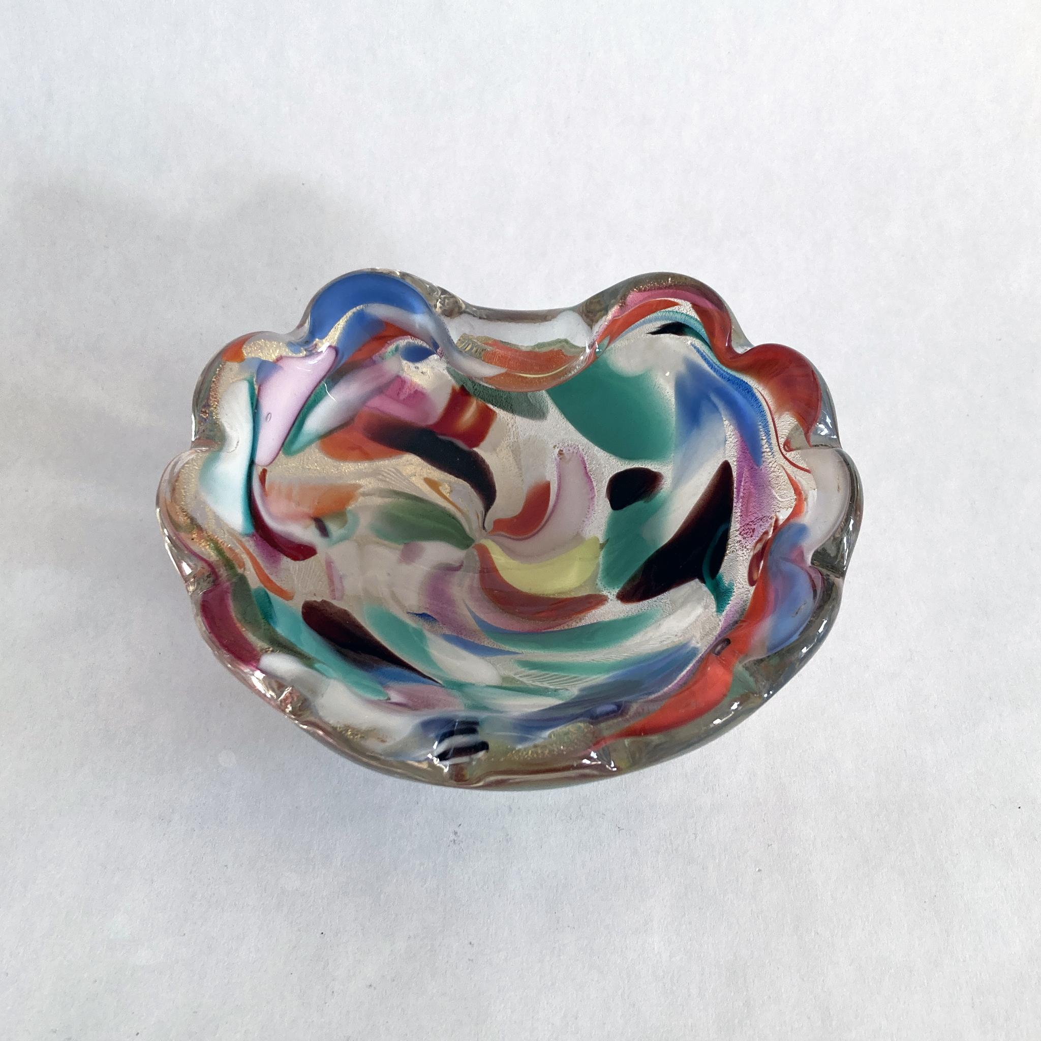 Murano Art Glass Vide Poche, AVEM, Tutti Frutti Multicolor For Sale at ...