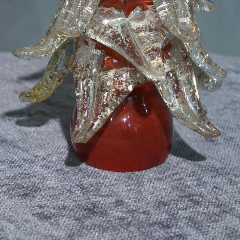 Murano Art Glass Red Tree Sculpture, 1980 For Sale at 1stDibs