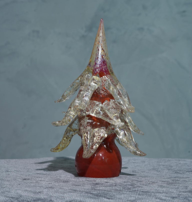 Murano Art Glass Red Tree Sculpture, 1980 For Sale at 1stDibs