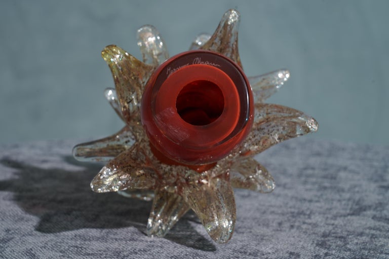 Murano Art Glass Red Tree Sculpture, 1980 For Sale at 1stDibs