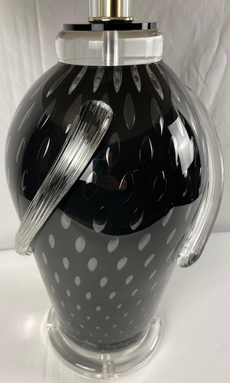 Murano Art Glass Table Lamp For Sale at 1stDibs