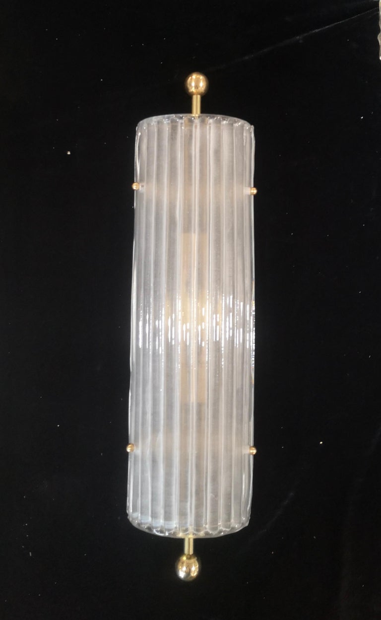 Murano Art Glass White Color and Brass Wall Light, 2020 For Sale at 1stDibs