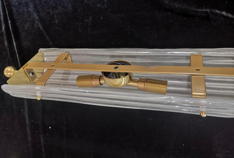 Murano Art Glass White Color and Brass Wall Light, 2020 For Sale at 1stDibs