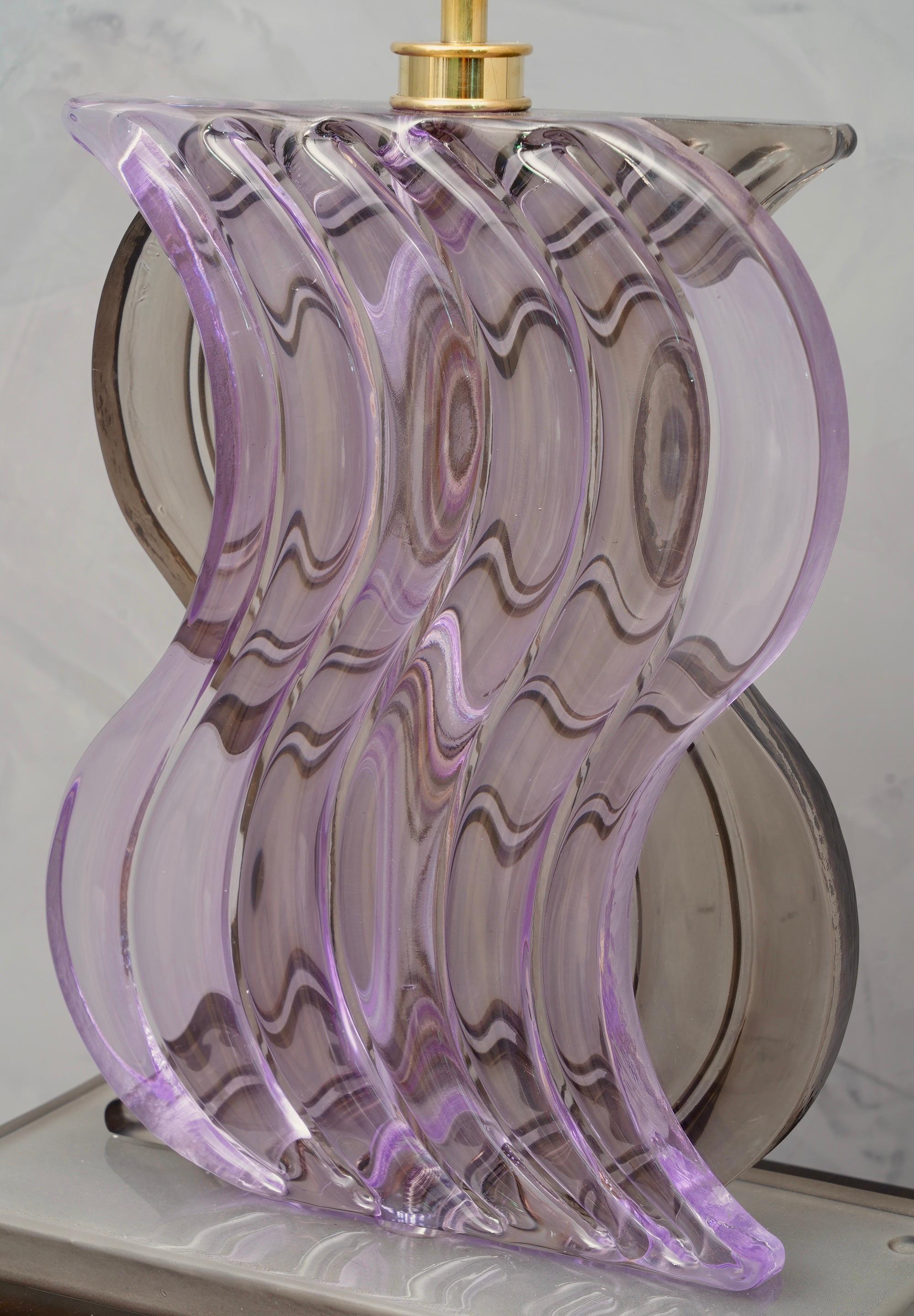 Murano Blown Glass Periwinkle Color Midcentury Table Lamp, 1980 For ...