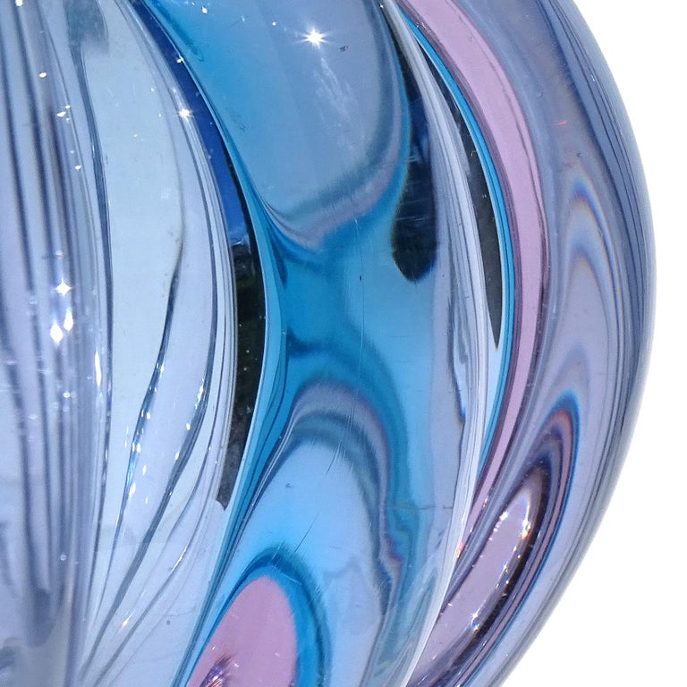 Murano Blue Purple Alexandrite Italian Art Glass Color Changing Flower ...