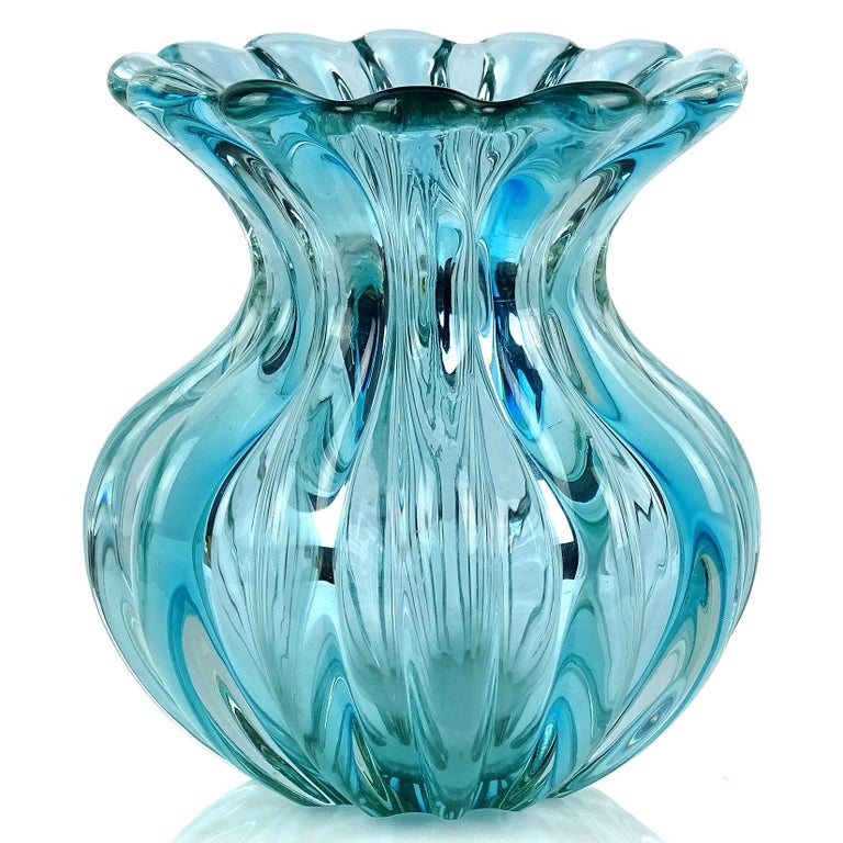 Murano Blue Purple Alexandrite Italian Art Glass Color Changing Flower ...