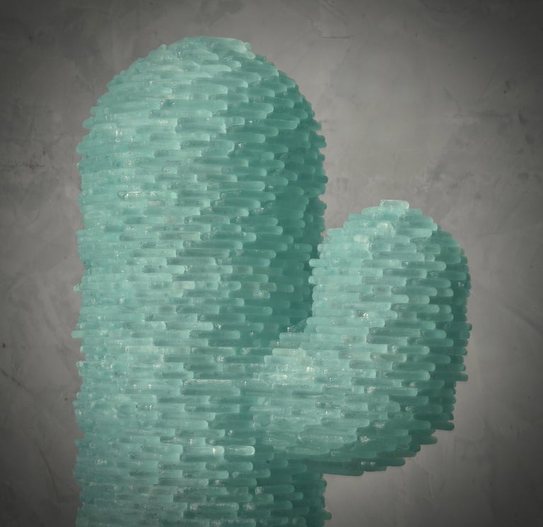 Murano Cactus Art glass Round Water Green Color Floor Lamp, 1970 For ...