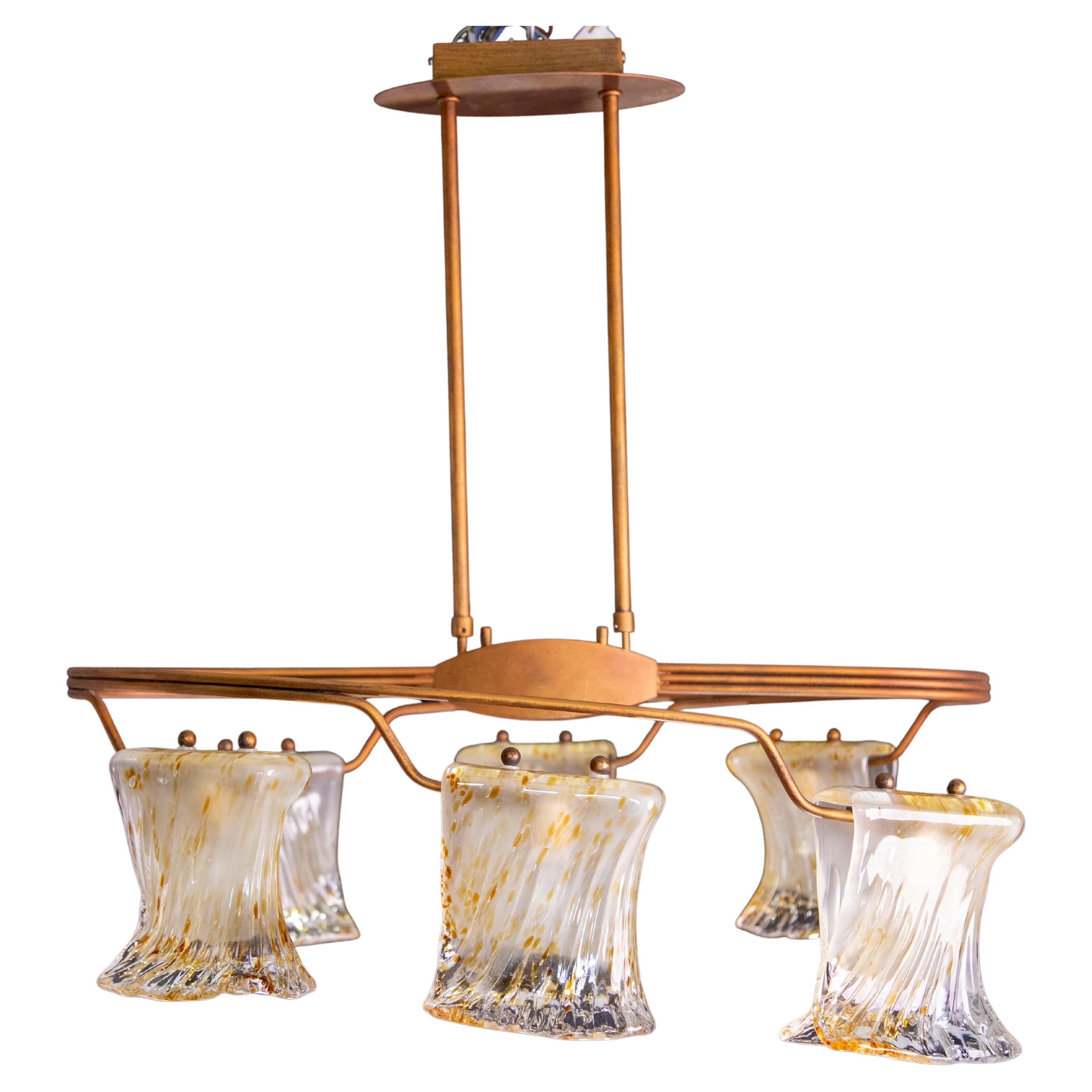 Circle of 8 Cups Plaster Chandelier For Sale at 1stDibs