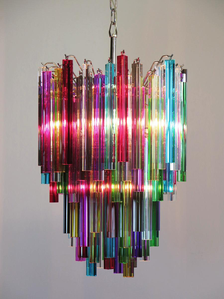 Lustre Murano triedri - 92 prisme - verres multicolores En vente sur ...