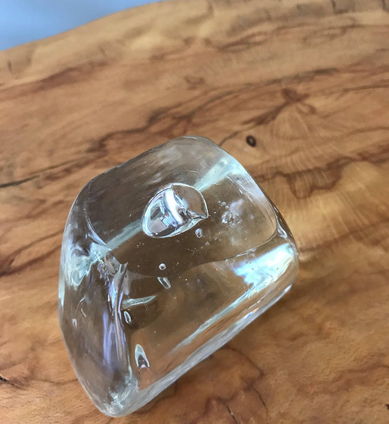 Murano Clear Glass Paperweight with Bubble Inclusions at 1stDibs ...