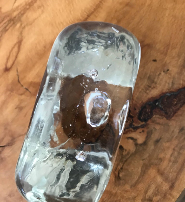 Murano Clear Glass Paperweight with Bubble Inclusions at 1stDibs ...