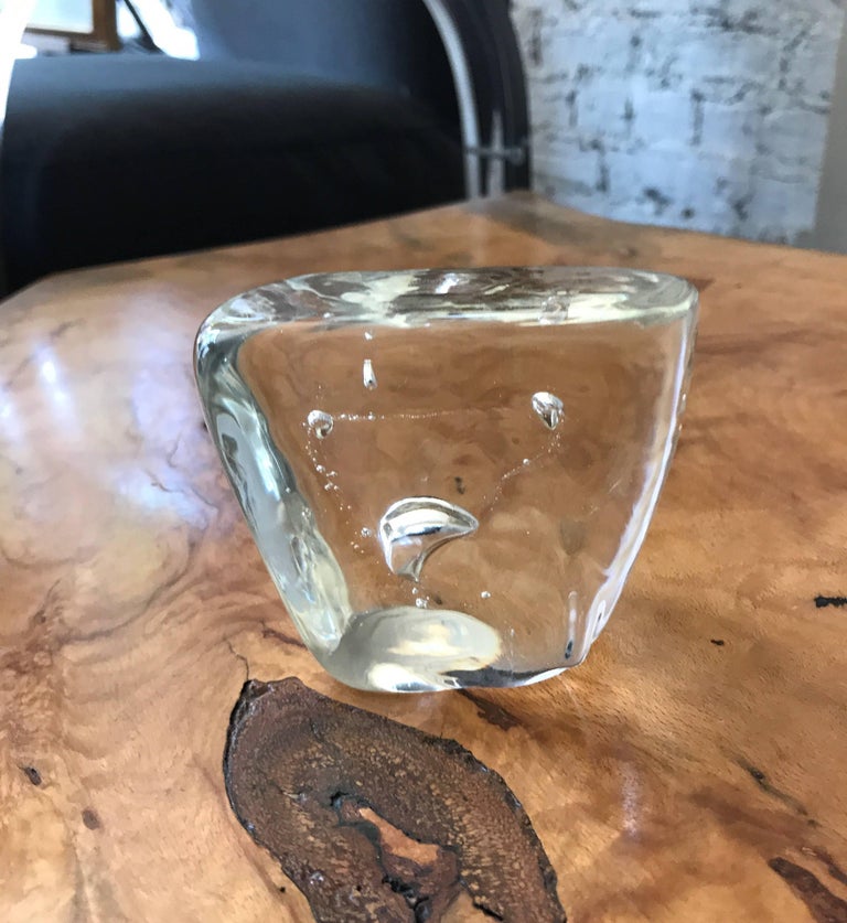 Murano Clear Glass Paperweight with Bubble Inclusions at 1stDibs ...